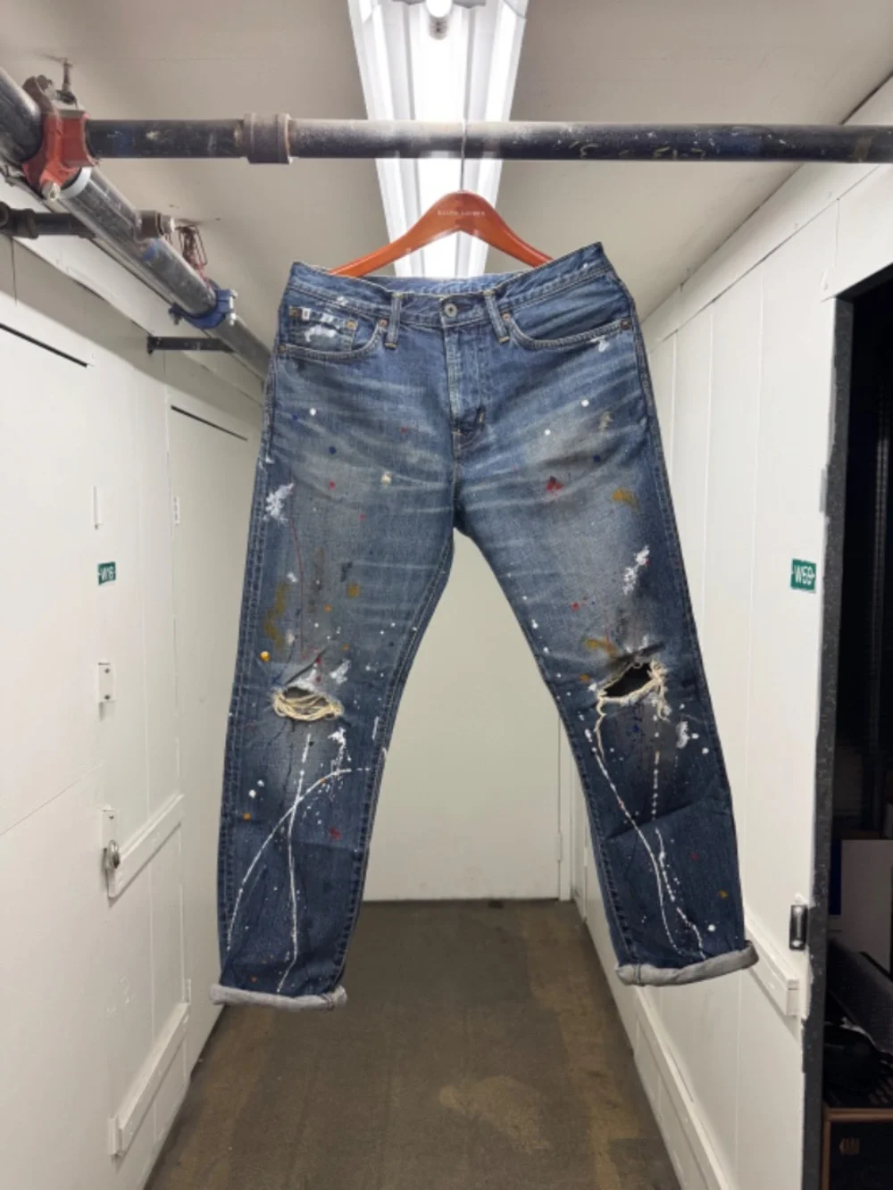Edwin | Jeans | Edwin Denim Paint Splatter Distressed Tapered Jeans ...
